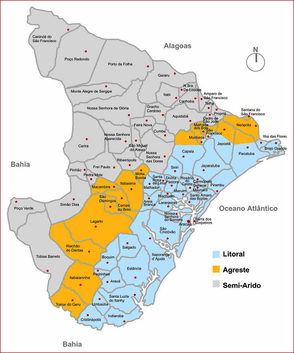 SERGIPE EM FOTOS: Mapa Político de Sergipe