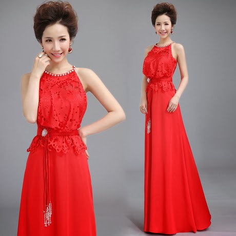 Simple Sleeveless Red Dinner Dress :: My Gown Dress