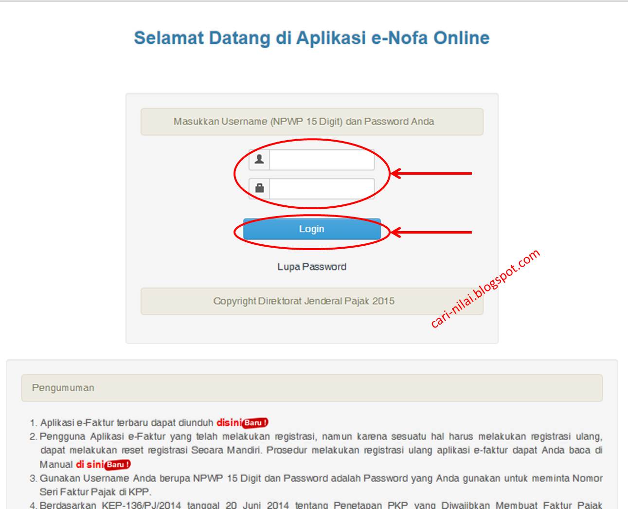Permintaan NSPF Melalui Aplikasi e-Nofa Online - CARI NILAI