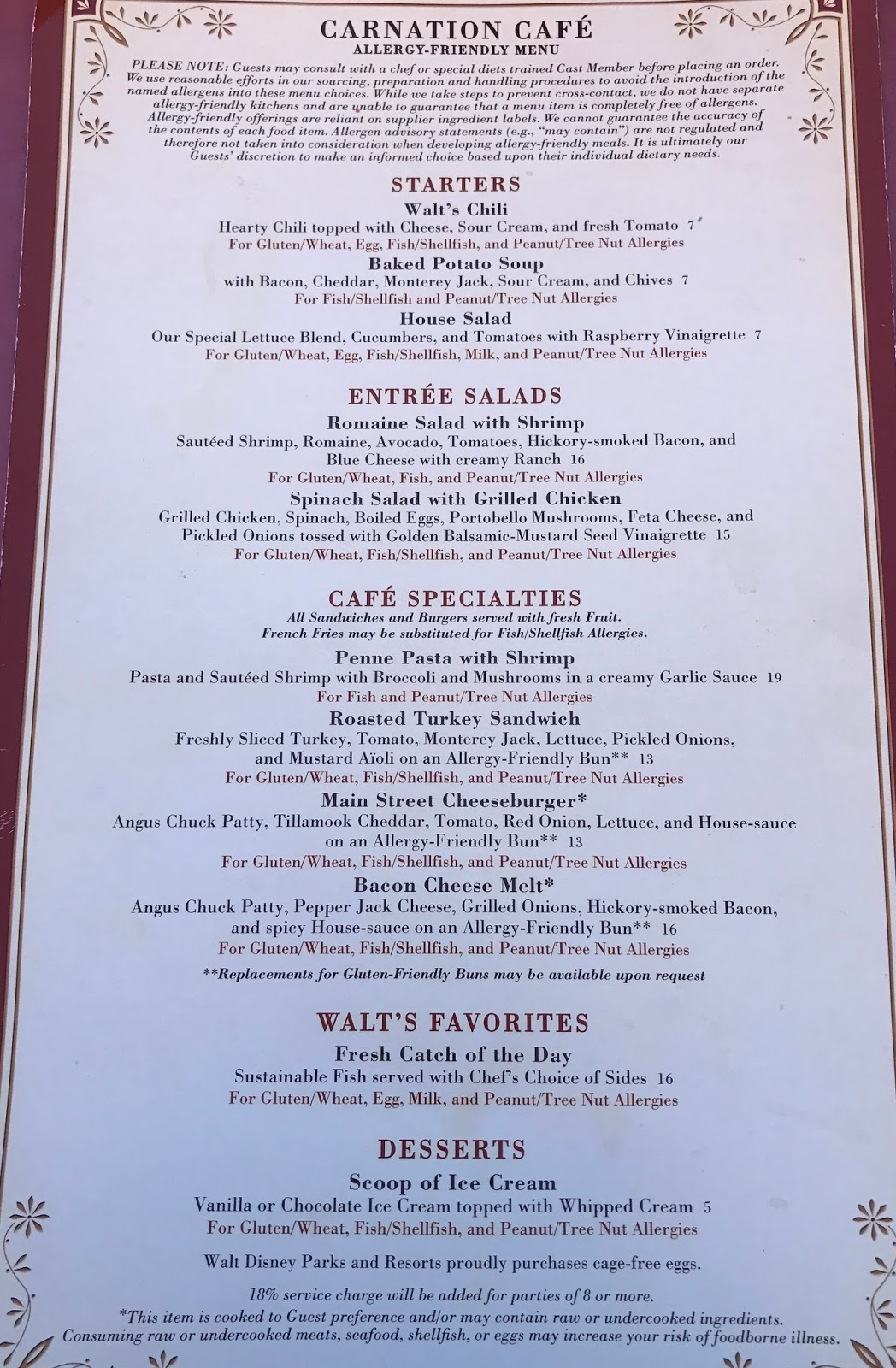 Alexis's Gluten Free Adventures: Carnation Cafe - Disneyland Park