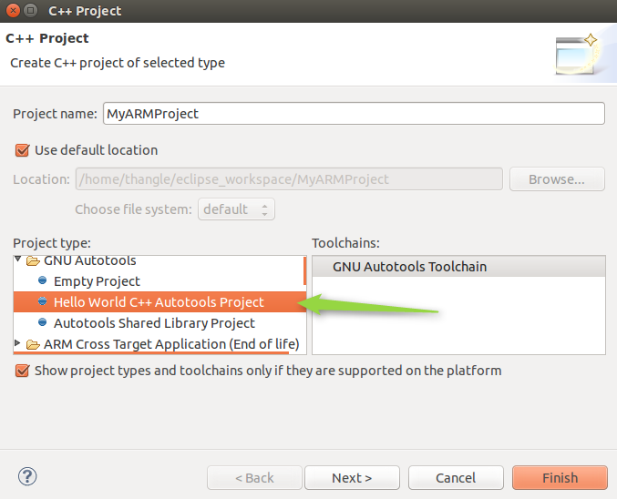 Thang Le: Create A Mixed C/C++ project for ARM with Eclipse Autotools