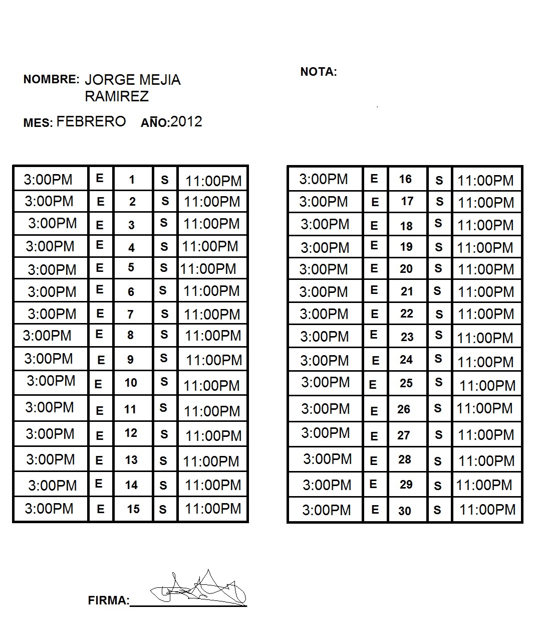 submodulo 1: TARJETAS DE ASISTENCIA