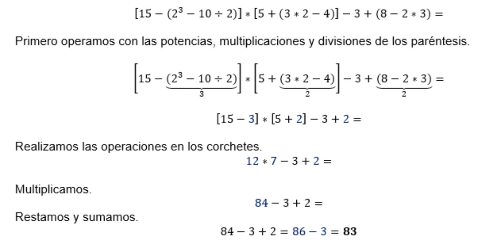Matemáticas 1: Jerarquía de operaciones