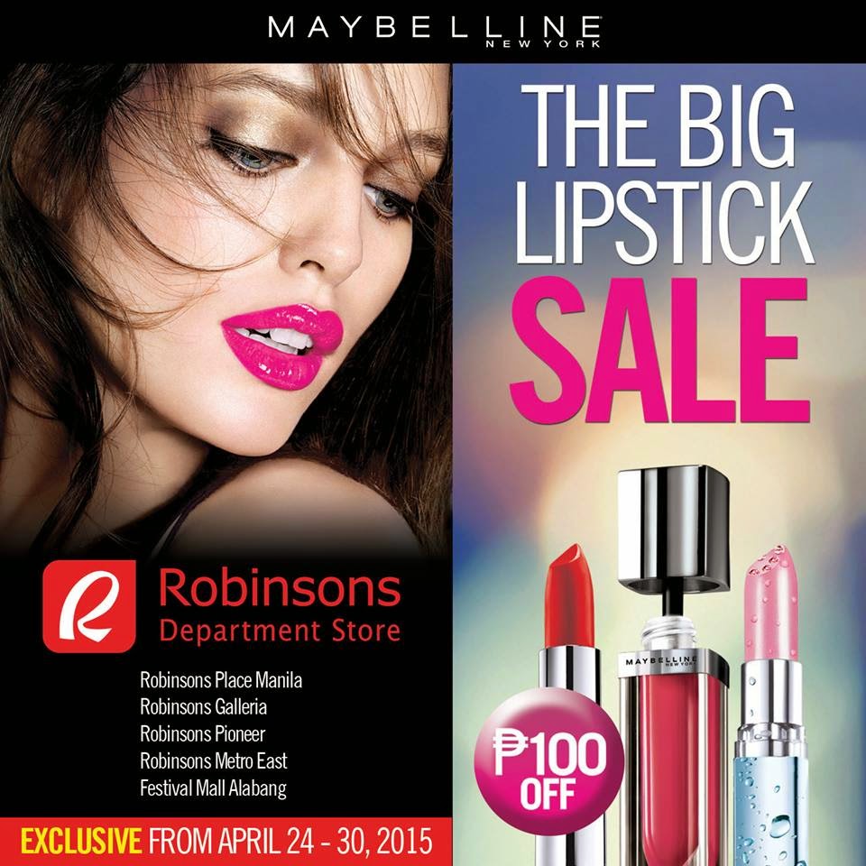 Manila Shopper: Maybelline The Great Lipstick SALE: April 2015