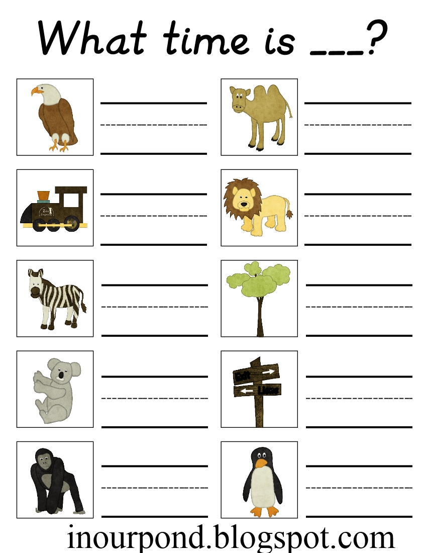 Telling Time to the Half Hour- Zookeeper - In Our Pond