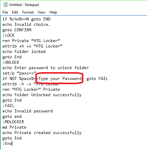 [Windows Trick] How to Lock a Folder with a password using Notepad?