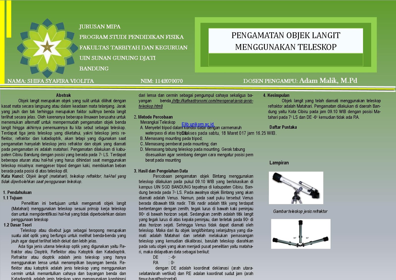 contoh poster ilmiah bentuk jurnal ~ sains and education
