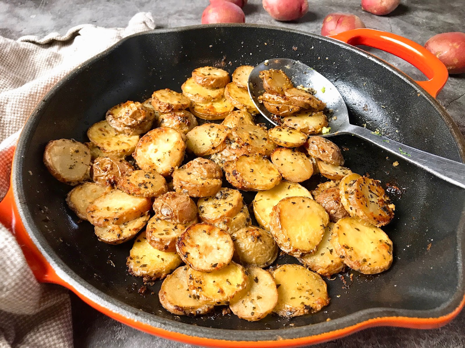 Roasted Parmesan-Basil Potato Coins