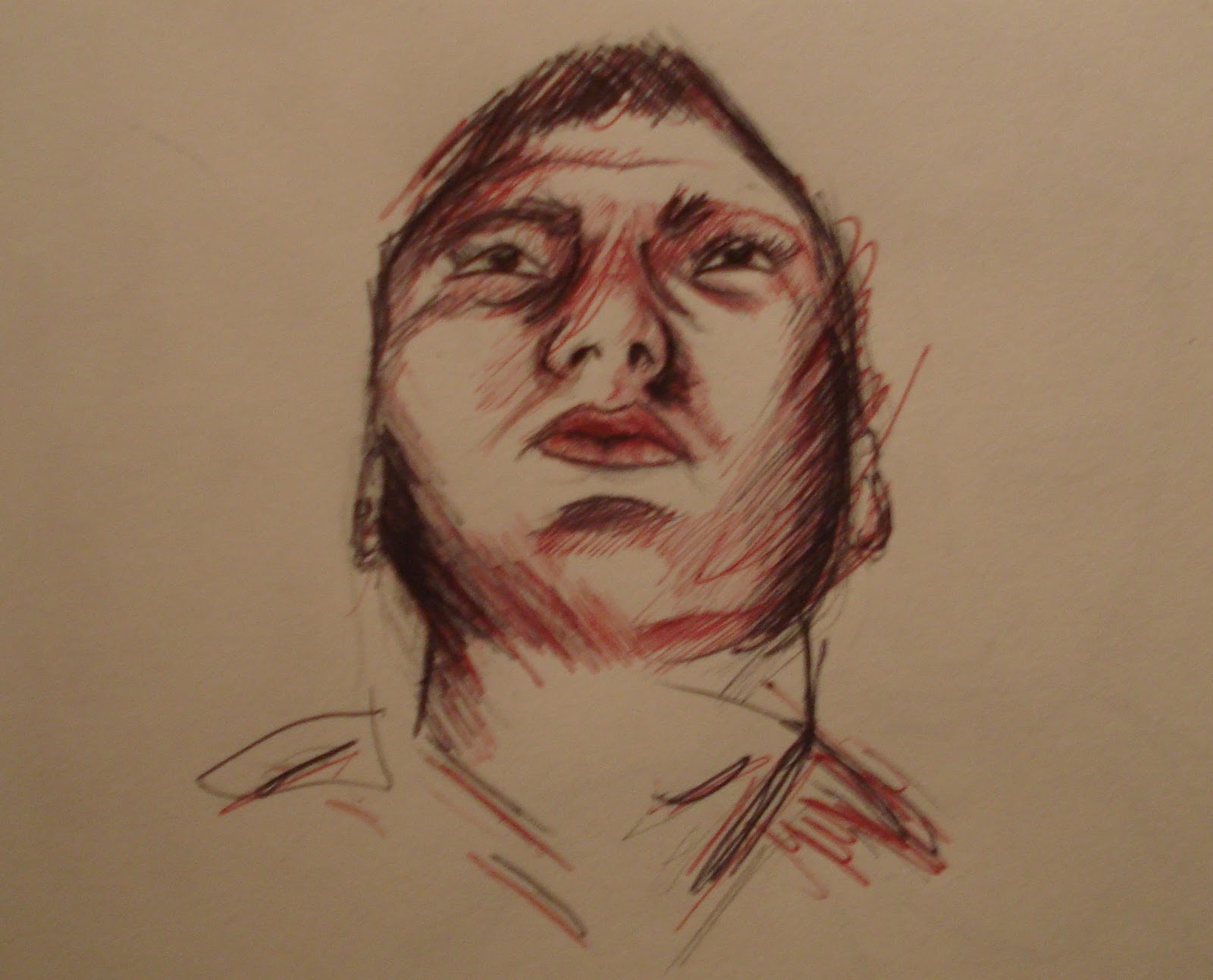 Oliver Nicholls Creative Works: Face Study, Experimenting with Biro