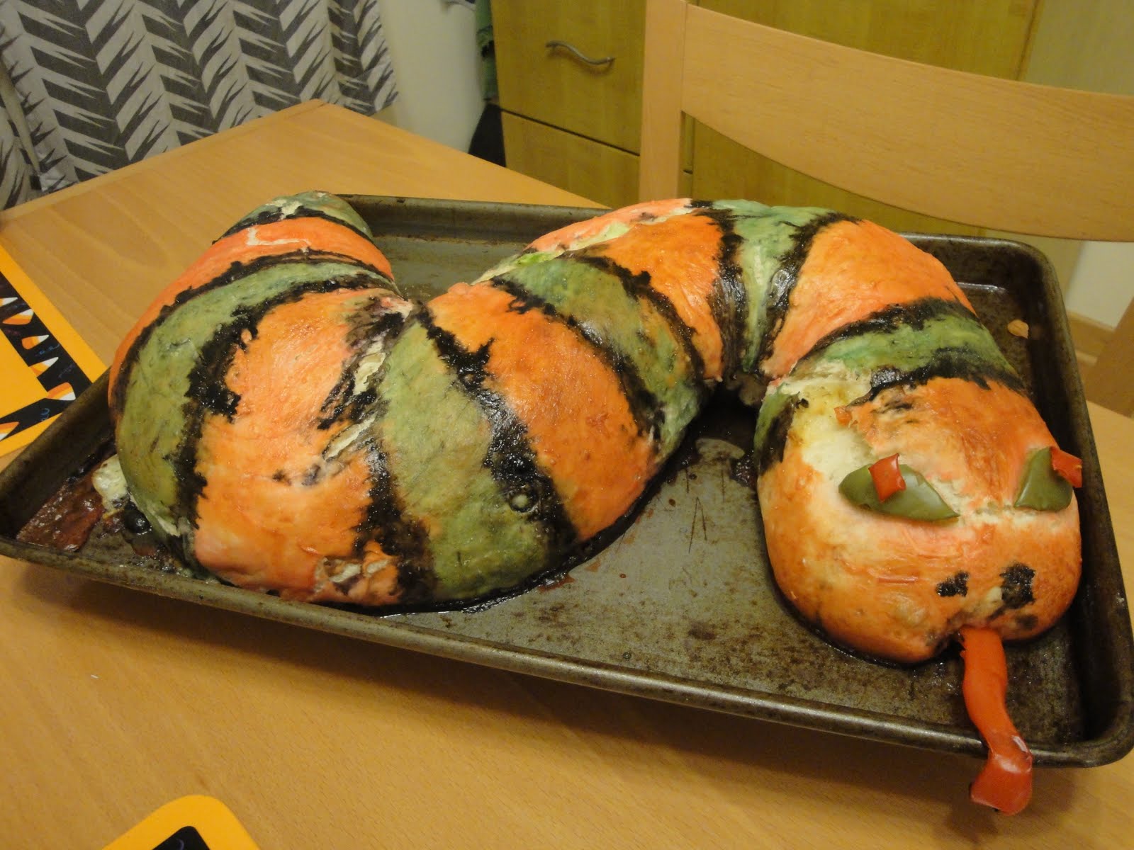 Recipe Box: Broccoli Chicken Halloween Snake