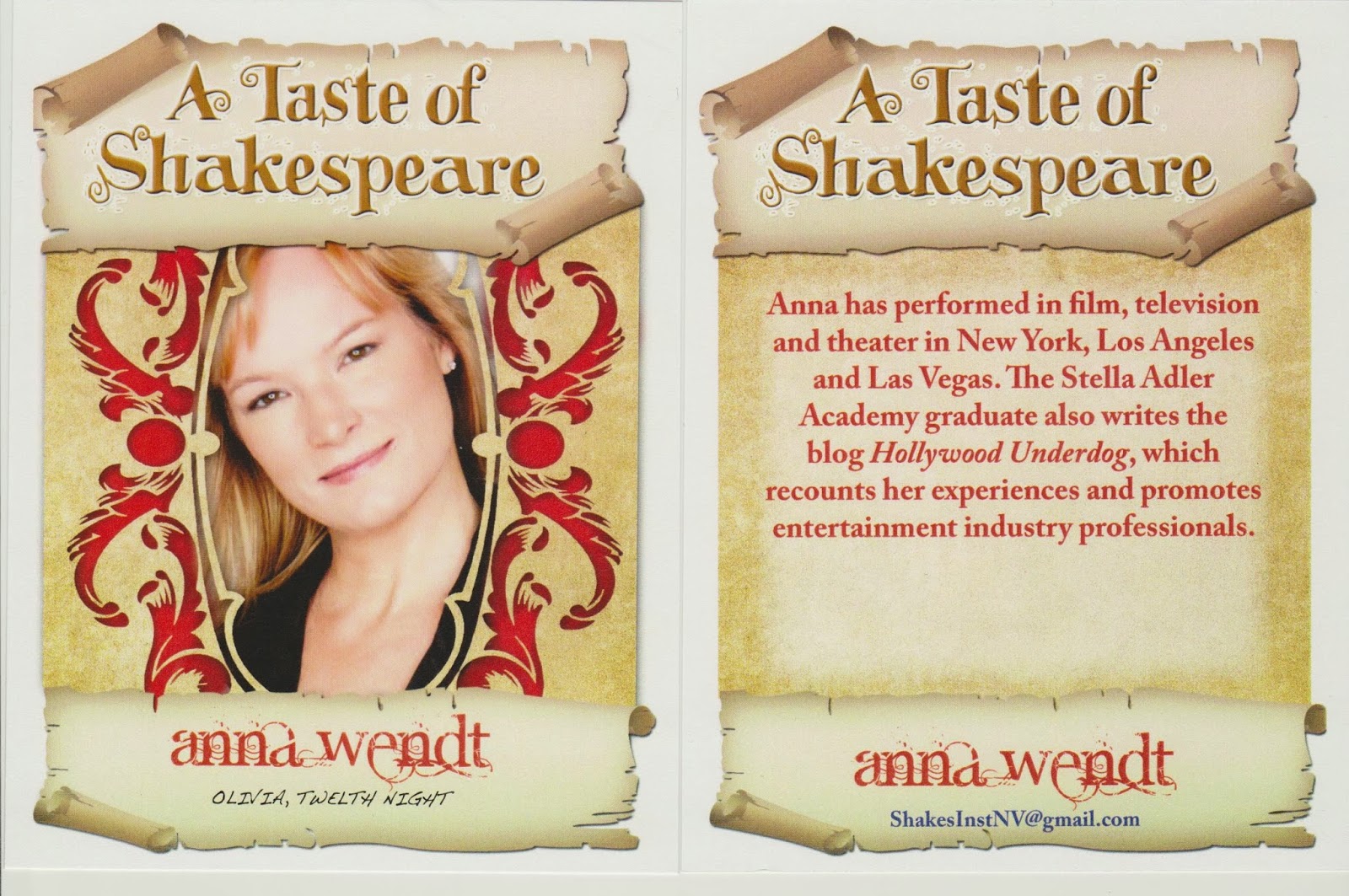 HOLLYWOOD UNDERDOG ™: A Taste of Shakespeare