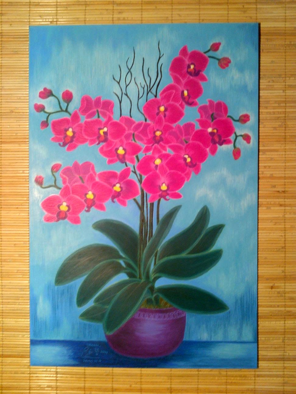 Adaninggar63: LUKISANKU "BUNGA ANGGREK BULAN PURPLE-1"