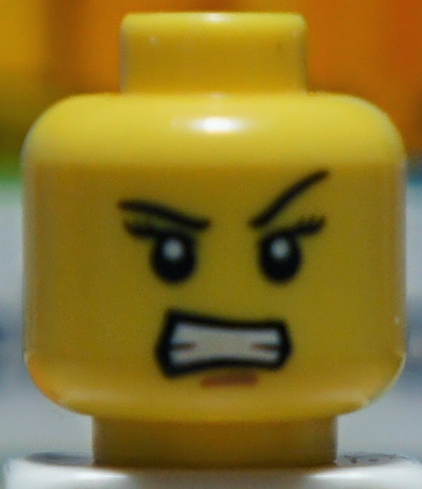 LEGO Head Piece ANGRY LADY Red Lips Smirk Double Side Face - Part for ...