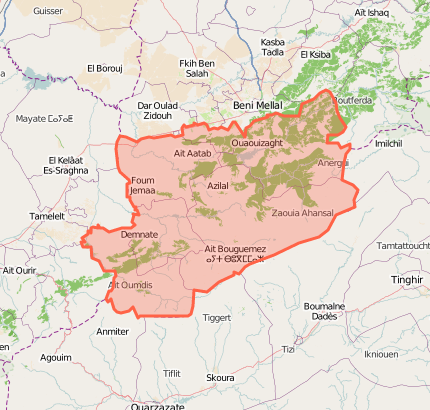 Province d'Azilal - Maroc Maps