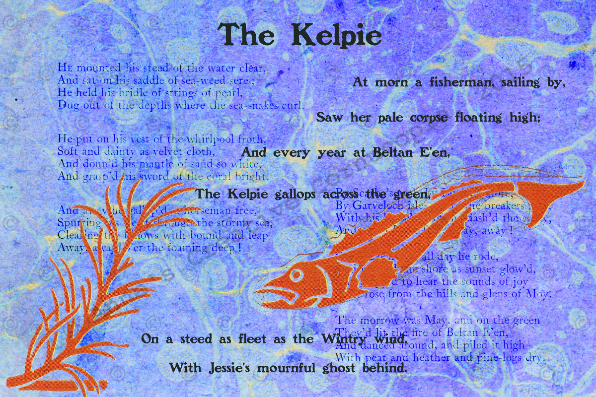 Anne's Creative Cornucopia: "Beltan E'en and the Kelpie" - Postcard
