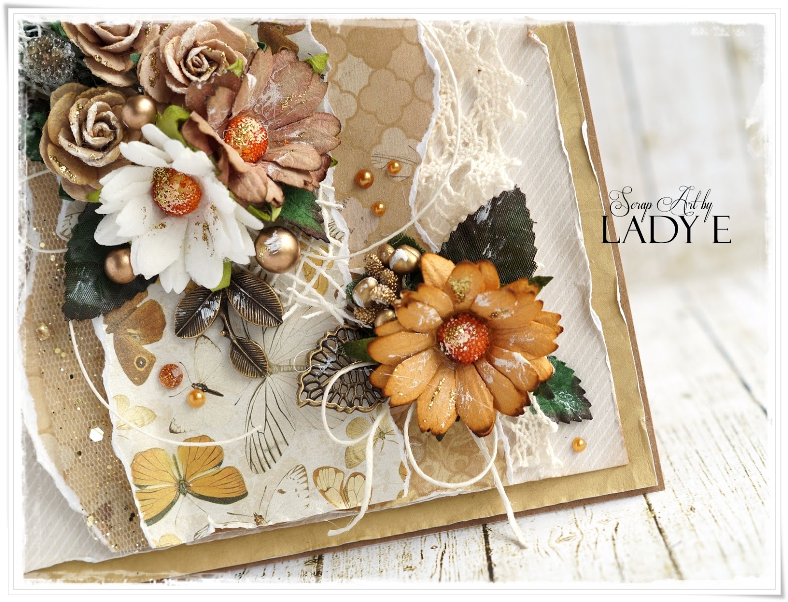 Wild Orchid Crafts: 2 Earth Tone Cards With Metal Embellishments