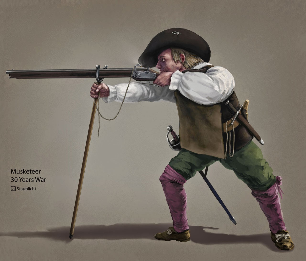 Warriors in art: Musketeer in 30 Years War by Simon Seitz