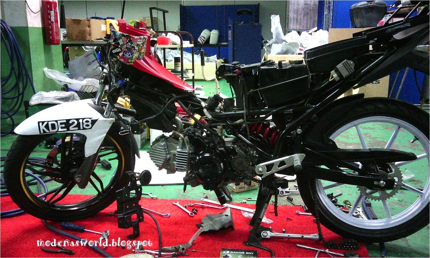 Modifikasi MODENAS ACE 115 - Bahagian 1: Dada hadapan. - MODENASWORLD