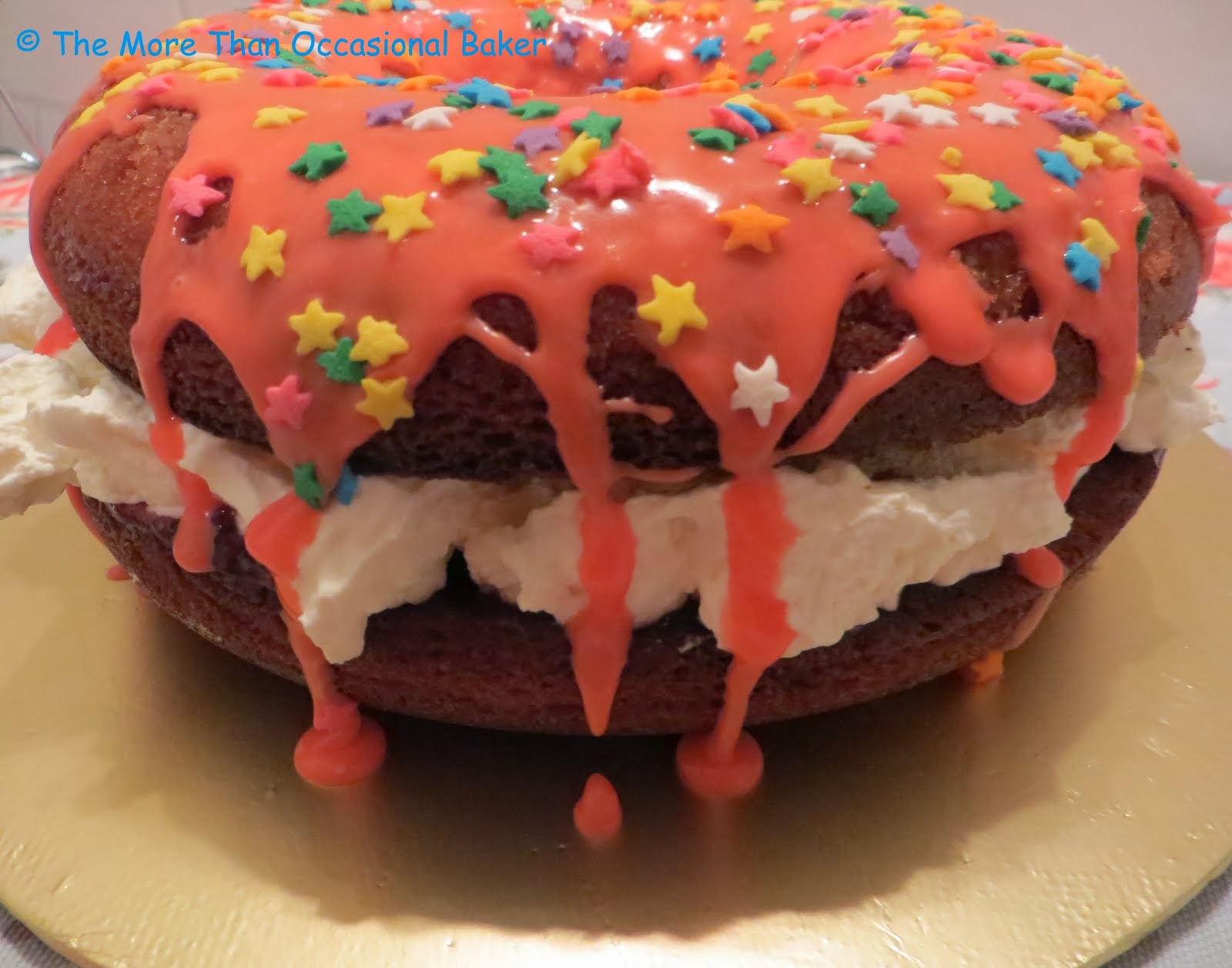 The more than occasional baker: XL Doughnut Birthday Cake