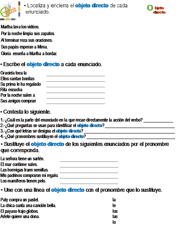 OBJETO DIRECTO E INDIRECTO - todo para tu clase