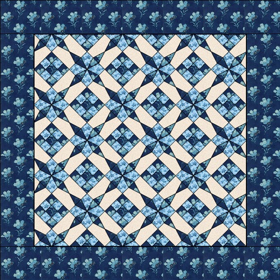 Cloud of Quilt Patterns: Chain of Diamonds BlockBase #1046
