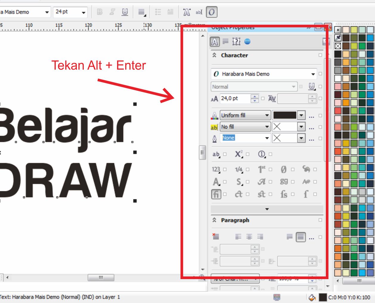 Cara Gampang Menciptakan Outline Teks Di Coreldraw