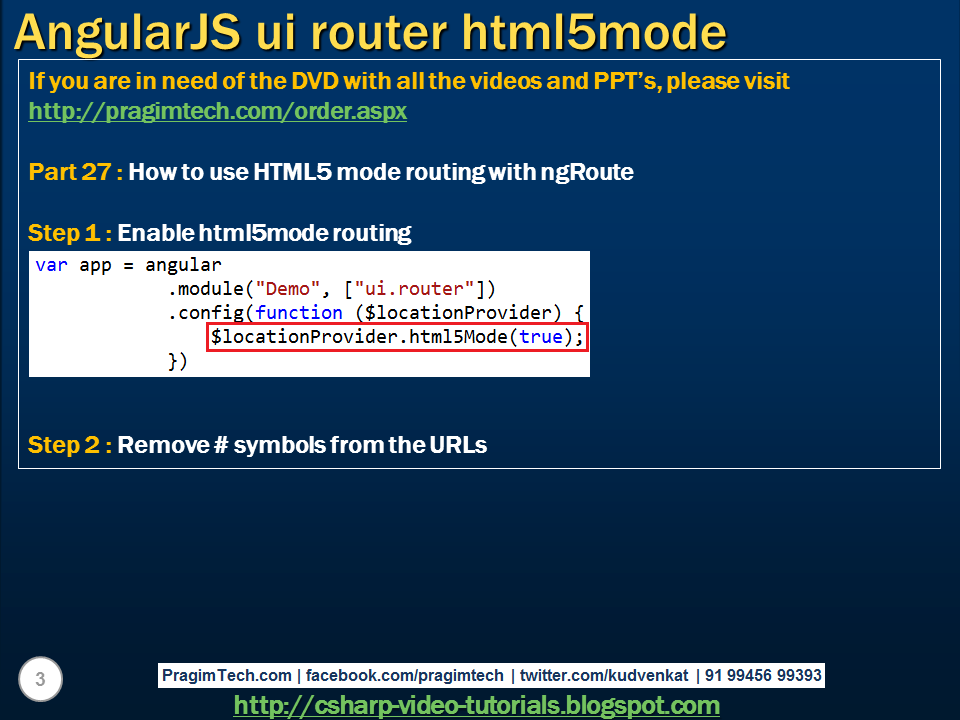 Sql server, .net and c# video tutorial: AngularJS ui router html5mode Sql server, .net and c# video tutorial: AngularJS ui router html5mode