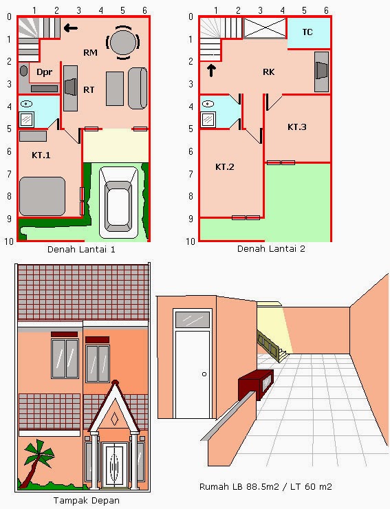 Desain Rumah Minimalis 2 Lantai Luas Tanah 72 - Foto Desain Rumah Terbaru
