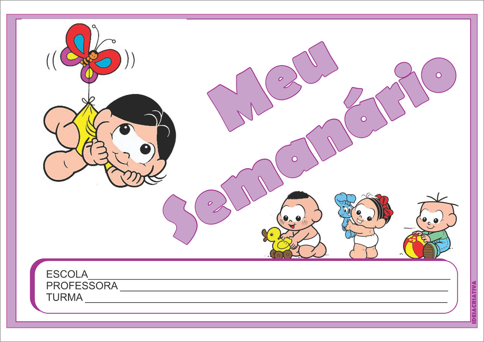 Modelo de Semanário para Educação Infantil Fichas para Imprimir | Ideia ...