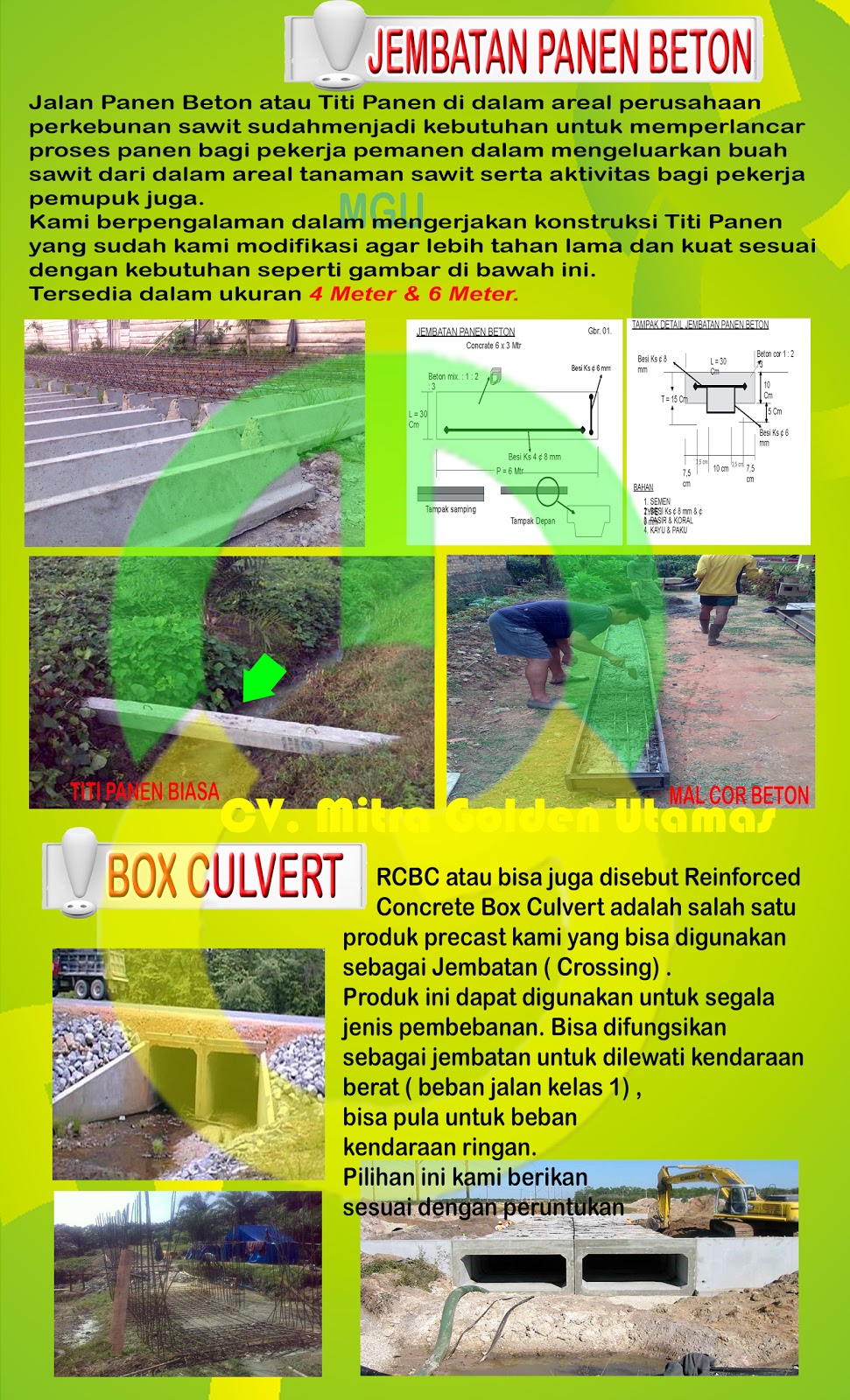 Mitra Golden Utamas |: Jembatan / Titi Panen & Box Culvert