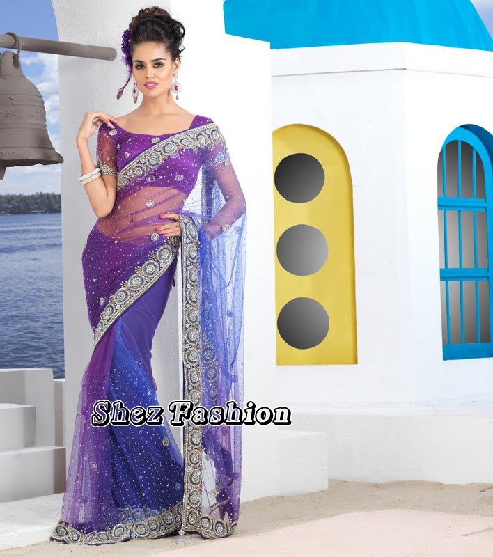Shez Fashion: Latest Saree Trends | Embroidered Saree Design 2012-13 ...