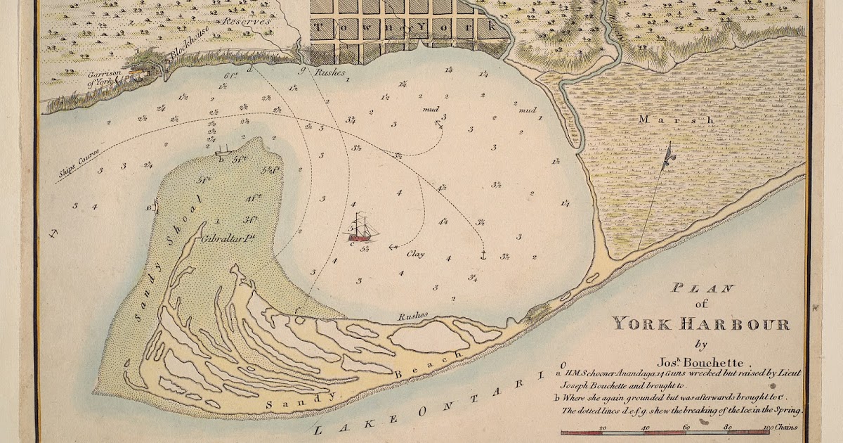 Fort York and Garrison Common Maps: 1797 Bouchette: Plan of York Harbour