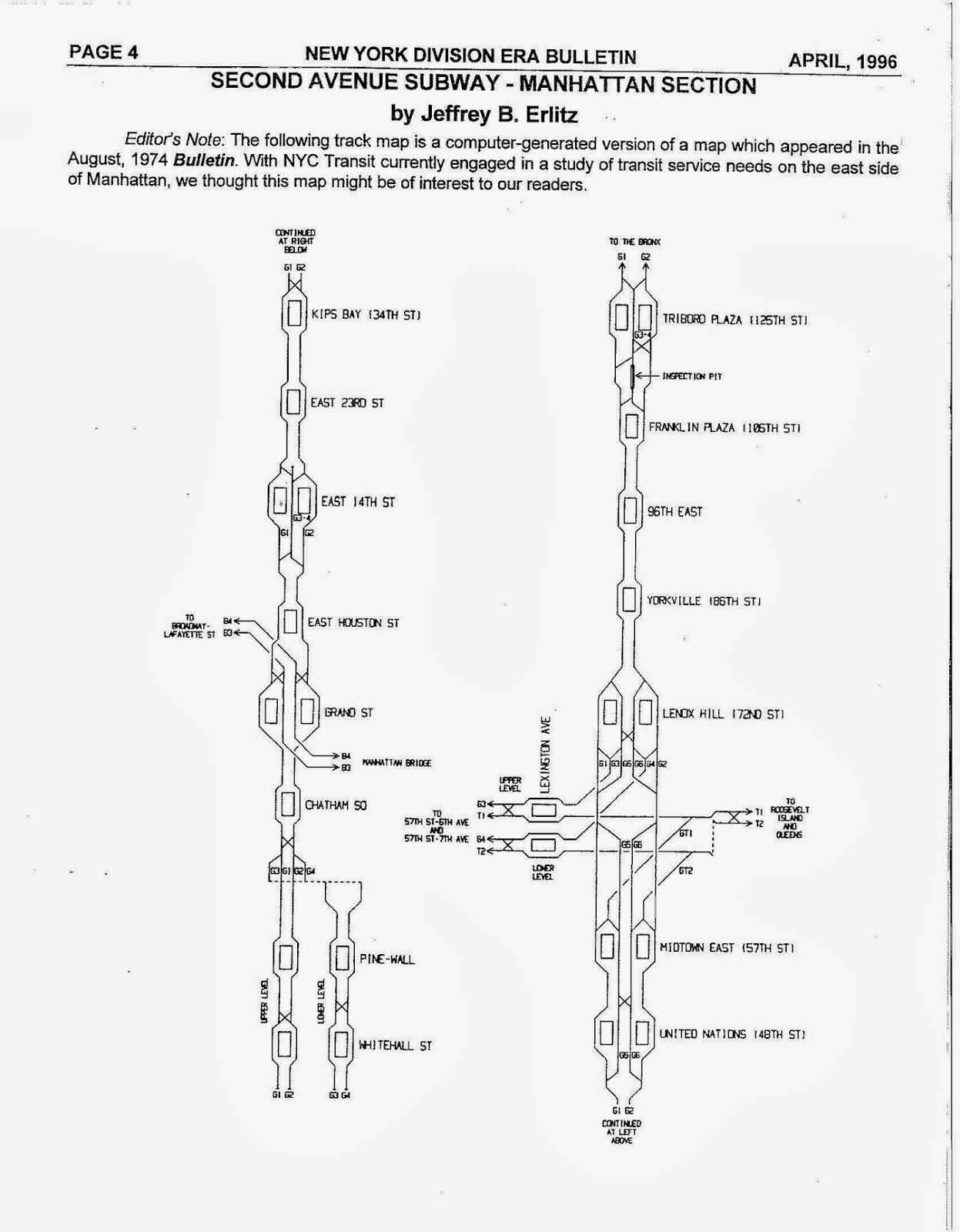 1960s Second Ave Subway Map - Map