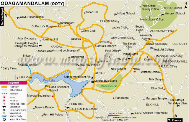Tamilnadu Tourism: Ooty - Maps