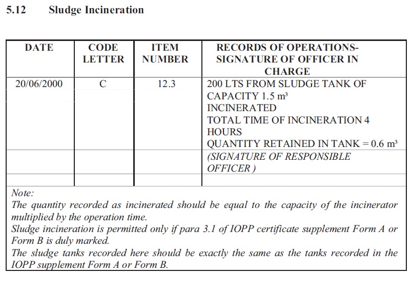 47.ORB entry for sludge incineration ~ MEO CLASS 4 KOCHI MMD & CLASS 2 ...