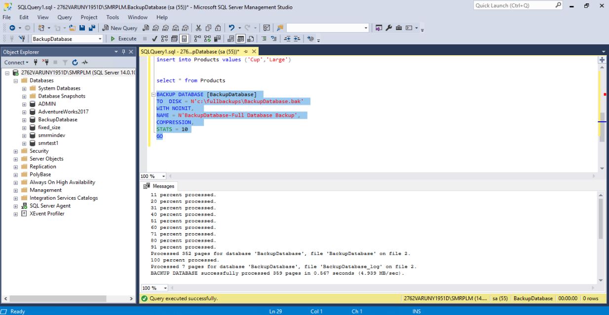 Oracle Database Commands and Practical Examples: MS SQL Fill backup and ...