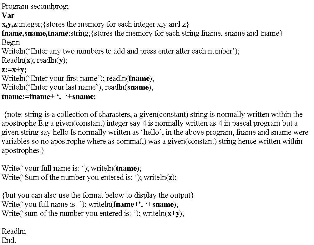 SOURCECODE: TURBO PASCAL PROGRAMMING