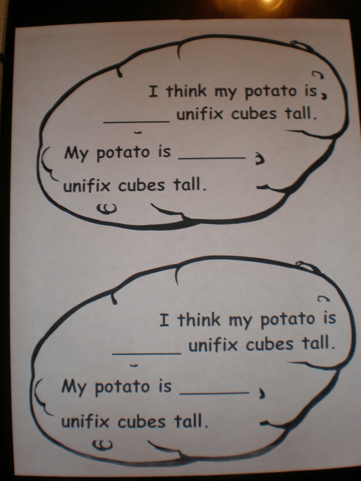 Ms. Alexander's Teaching Adventures: Potato Math