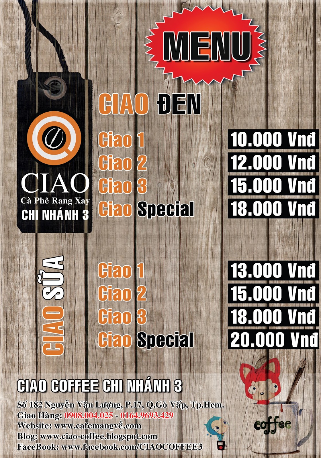 CIAO COFFEE | CAFE CIAO NGUYỄN VĂN LƯỢNG