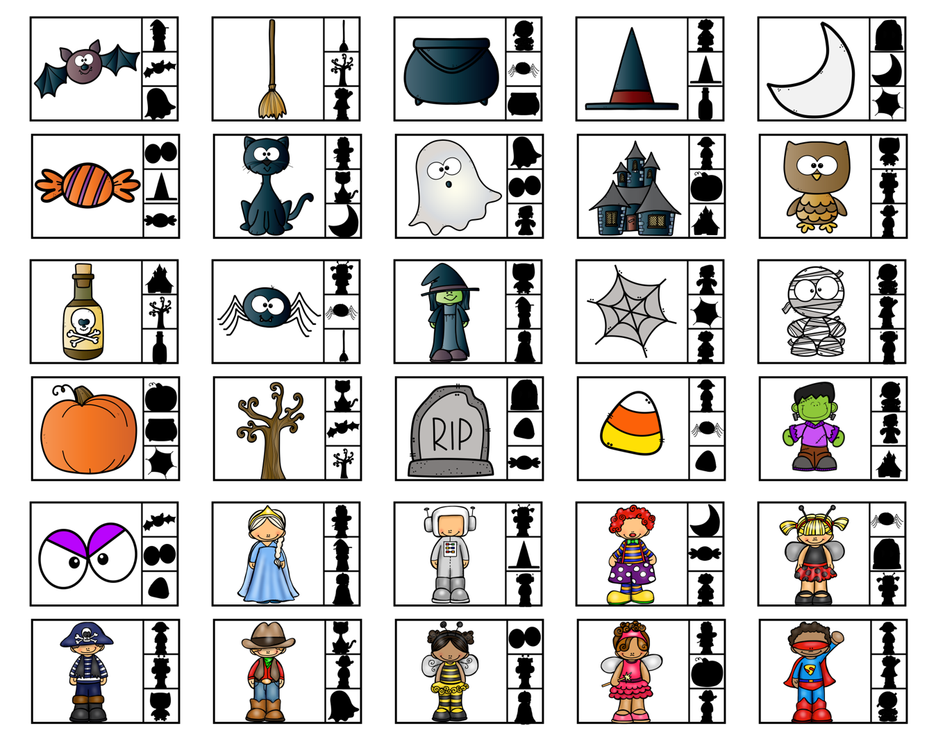 Simply Delightful in 2nd grade: 5 Halloween shadow matching activities
