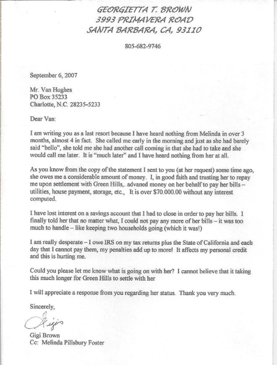 JOURNALISM OR GOSSIP YOU BE THE JUDGE : MELINDA PILLSBURY OWES HER ...