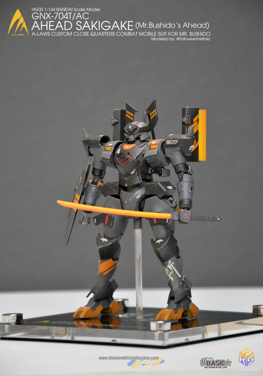 Custom Build: HG 1/144 GNX-704T/AC Mr. Bushido's Ahead Ver. RKS