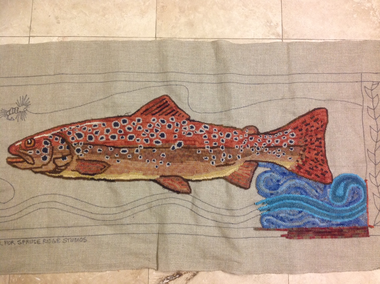 Kris Miller from Spruce Ridge Studios: Rug Of The Day - Trout