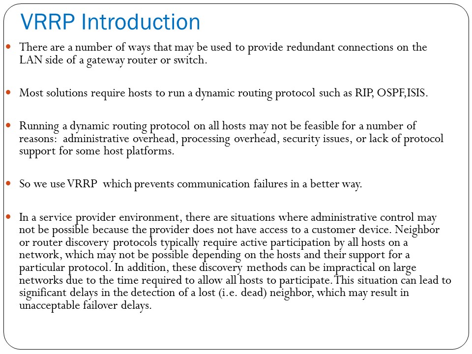 Networking And Scripting : VRRP-Explanation with Example