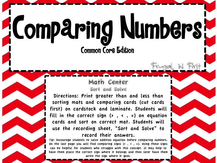 Frugal in First: Comparing Numbers... Common Core Style