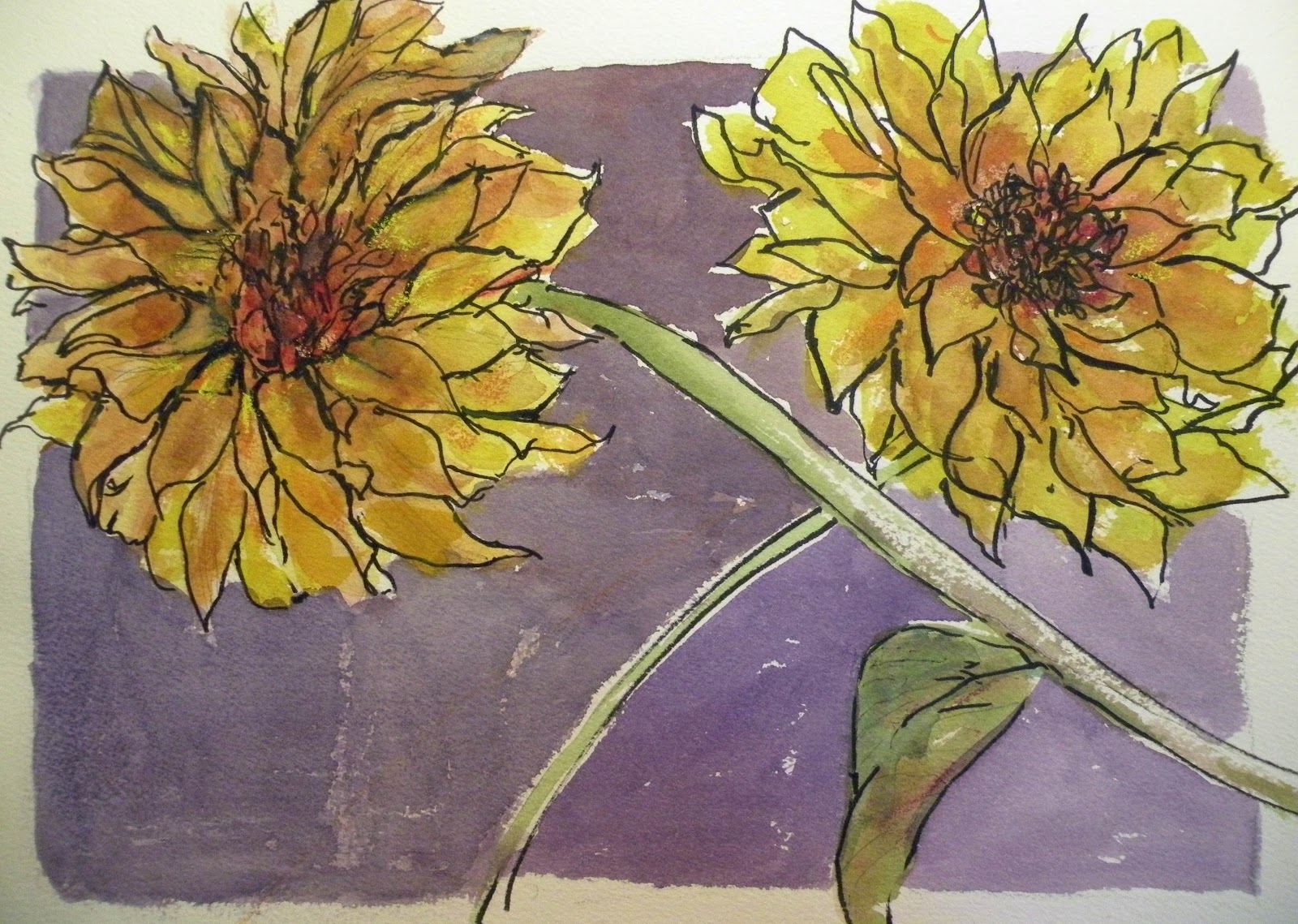 30 Days of Drawing, Day 16: Fall flowers | DIANE MOLINE