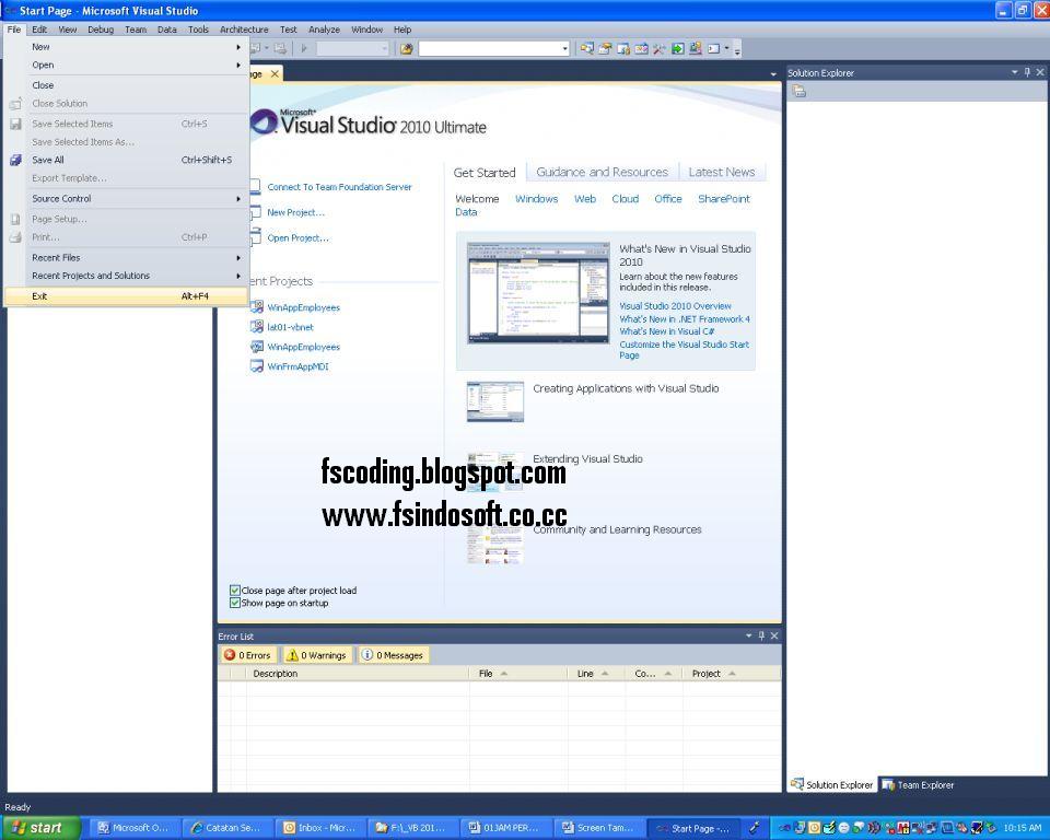 Visual Basic Programming: Tampilan Visual Basic