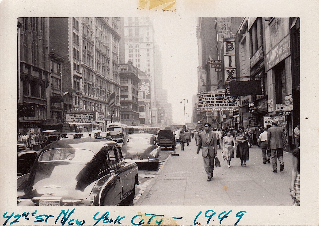 Dull Tool Dim Bulb: Times Square 42nd Street 1949 Original Vintage Snapshot