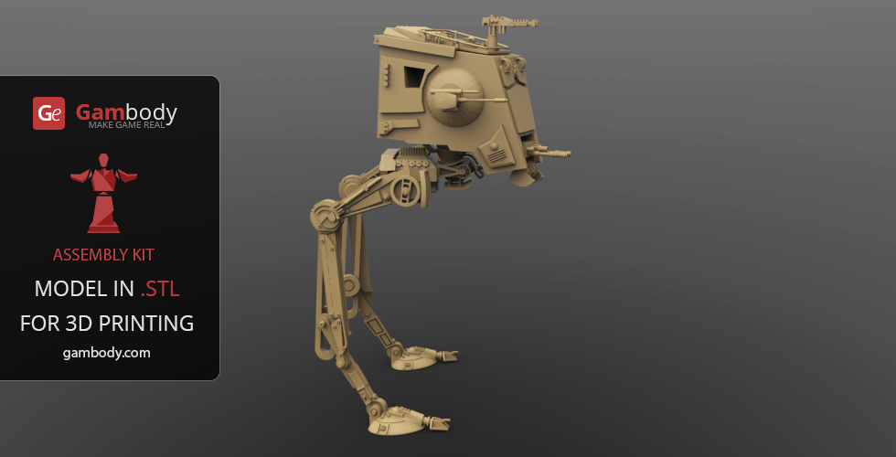 AT-ST Walker 3D Printable Model | Assembly Figure | Nixon's 3D Models