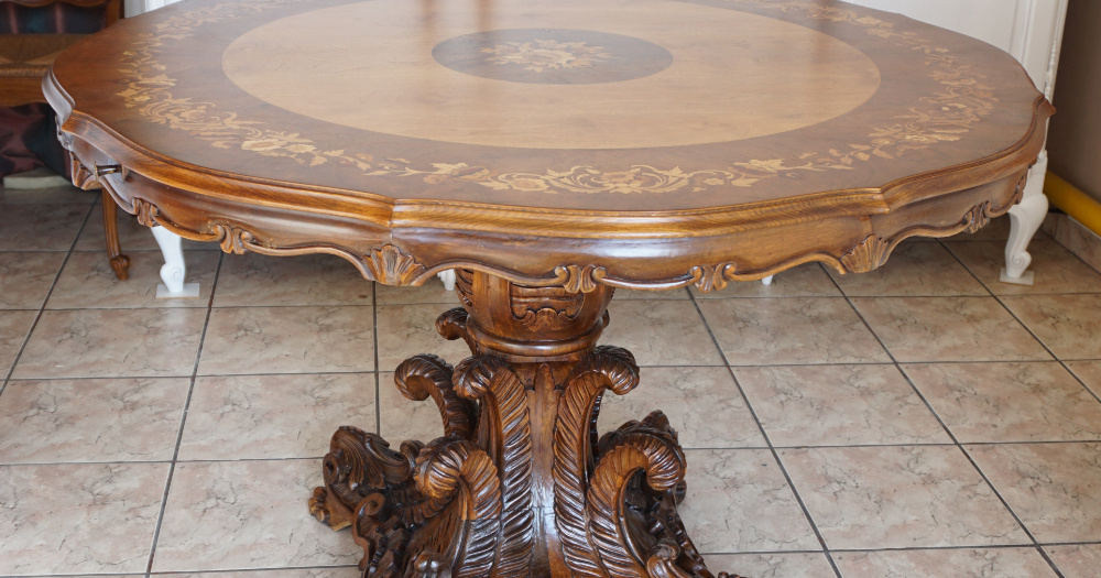 Modern Antyki: [2785] Stolik kawowy na jednej nodze